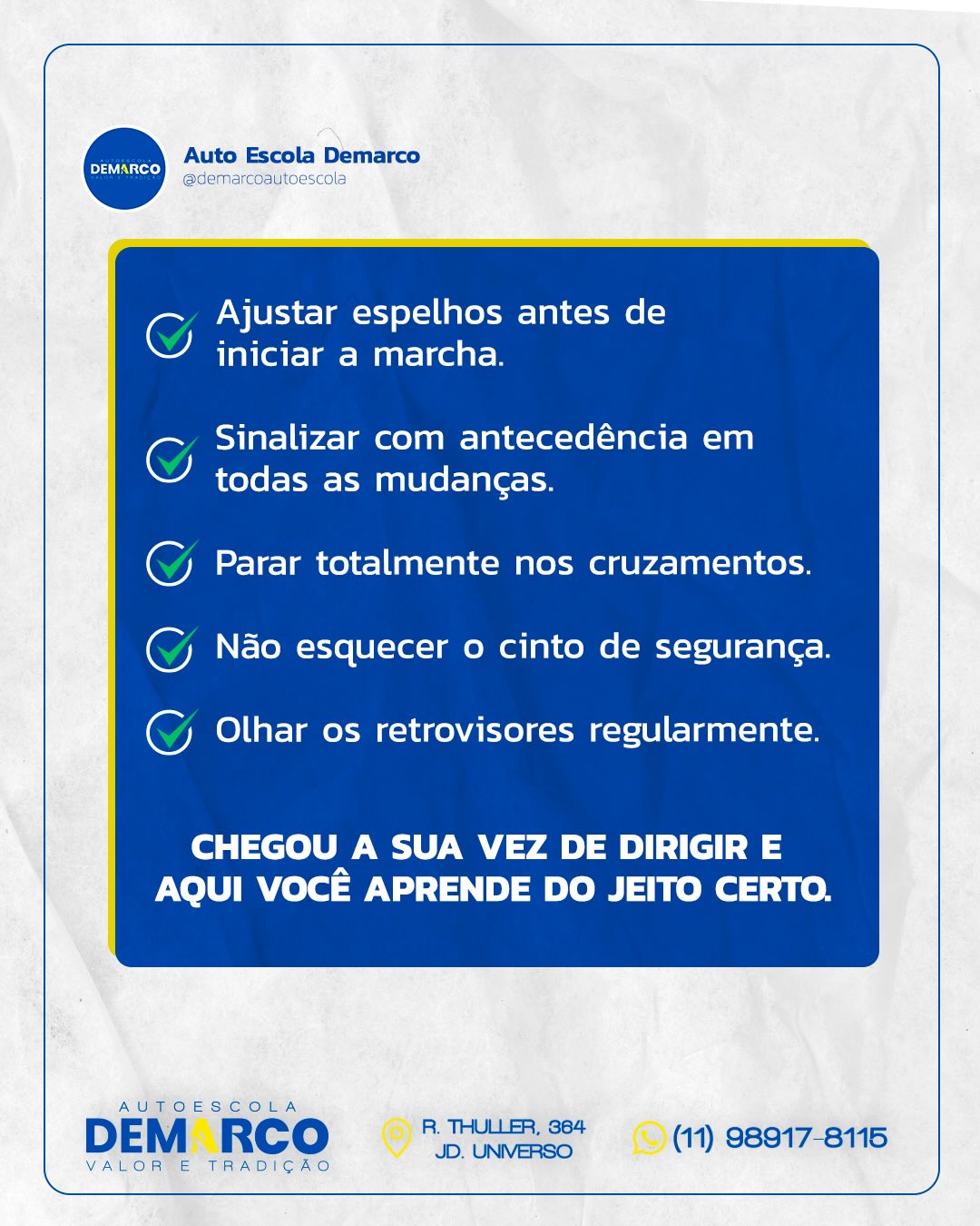 Realize o Sonho da Habilitação: Autoescola DeMarco é Referência há 20 ...